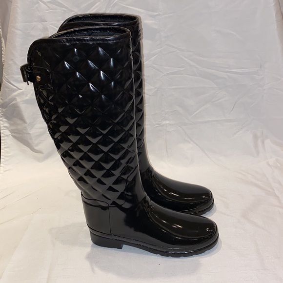 Hunter | Shoes | Hunter Refined Tall Gloss Quilted Rain Boots | Poshmark
